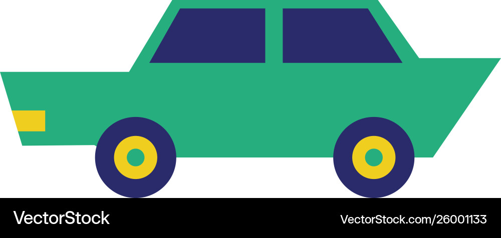 Green car isolated on white background Royalty Free Vector