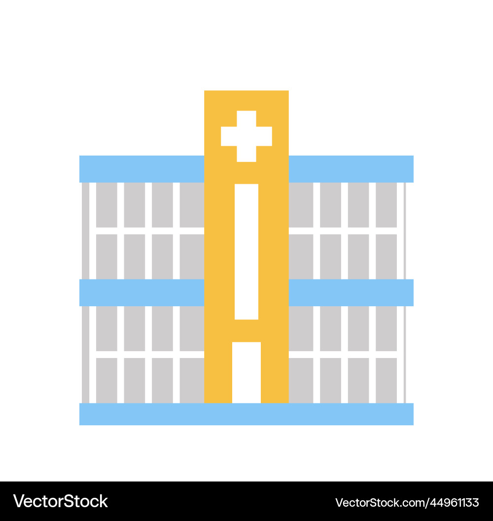 Hospital with cross icon Royalty Free Vector Image