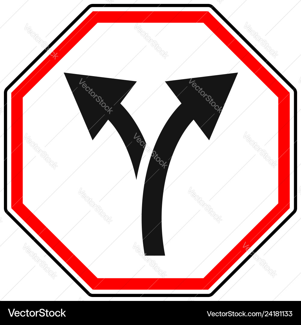 Icon with 2 way arrow branch diversion Royalty Free Vector