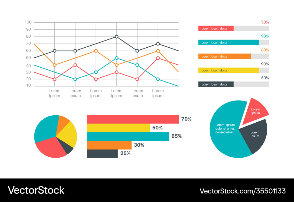 Infographics marketing statistic modern Royalty Free Vector