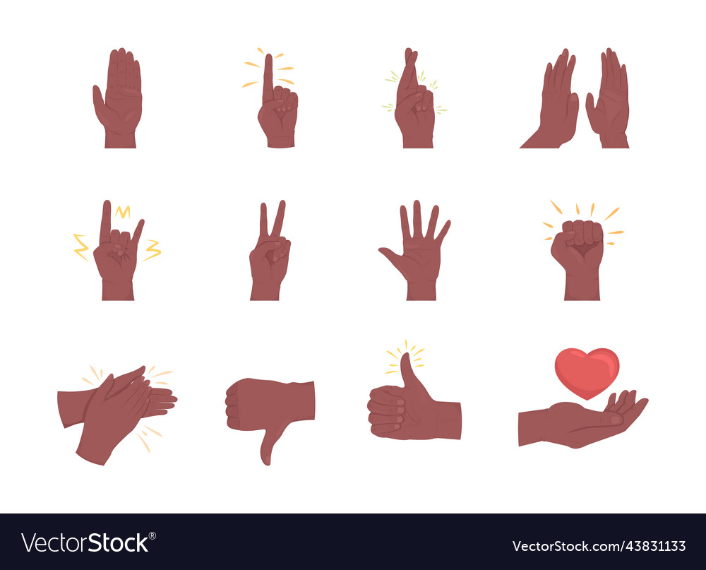 Manual explanation semi flat color hand gesture Vector Image