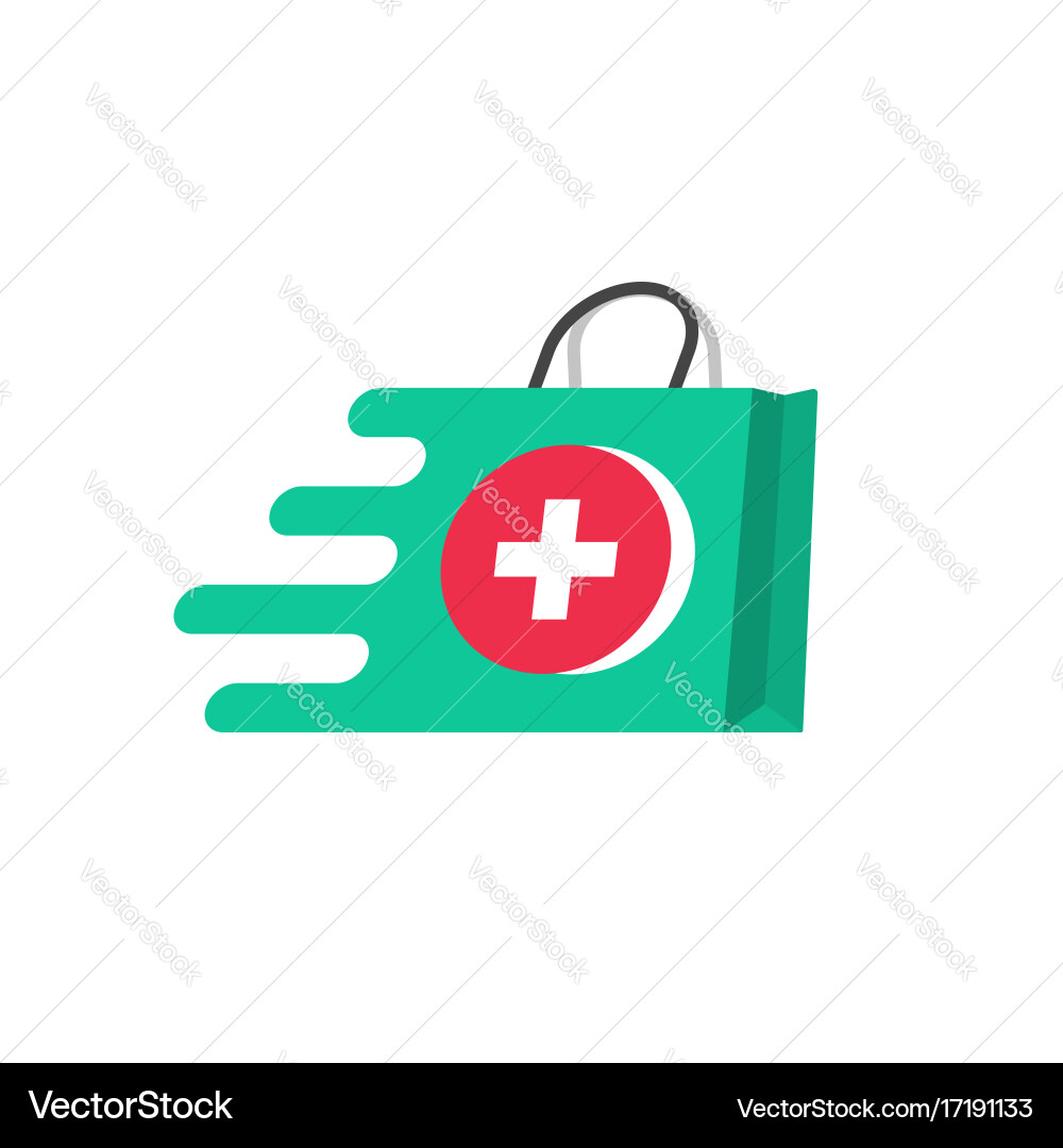 Medicine delivery logo concept idea Royalty Free Vector