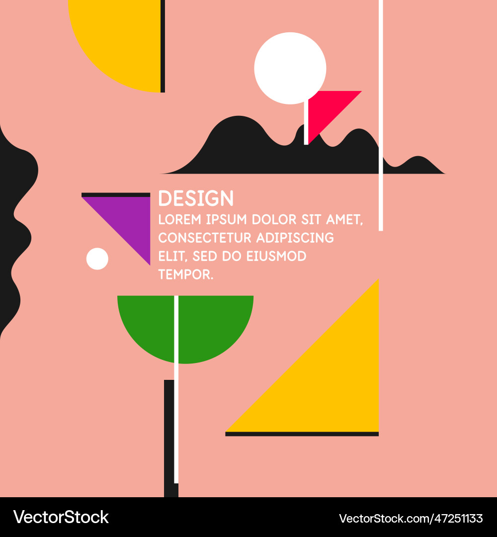 Modern geometric composition of various shapes Vector Image