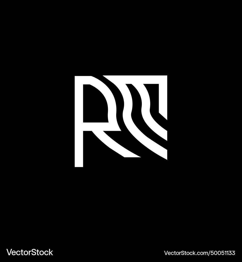 Rm letter logo design rm simple and modern logo Vector Image