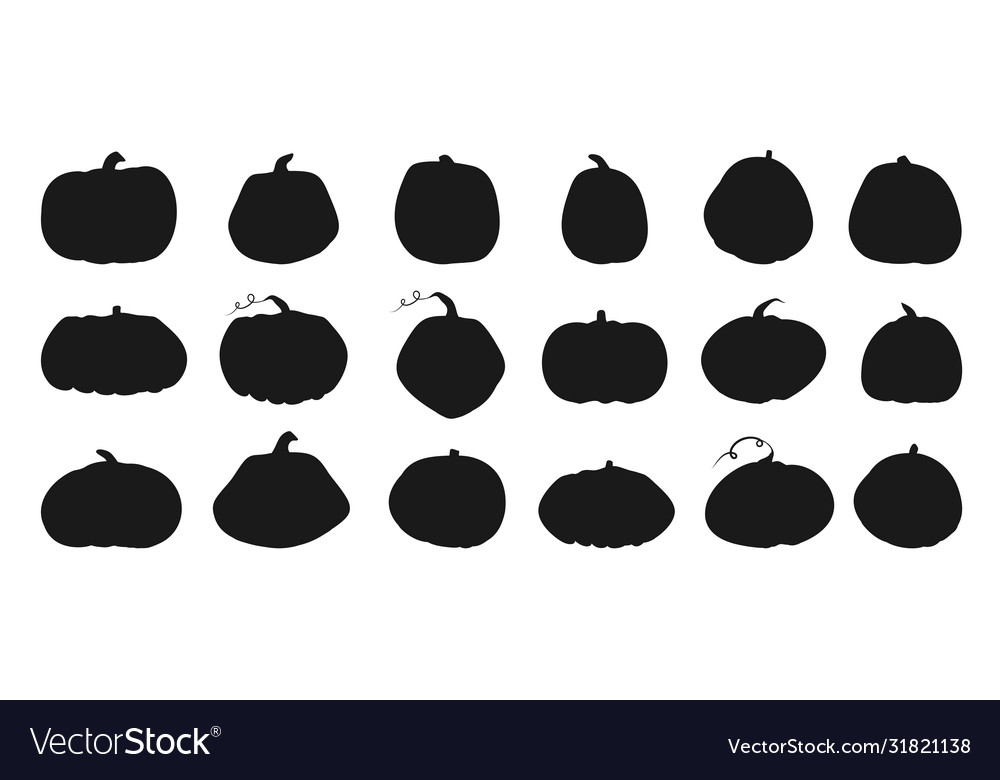 Autumn pumpkin glyph icon thanksgiving set Vector Image