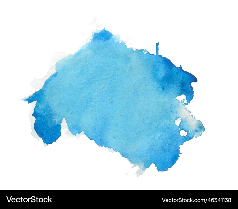 Blue watercolor abstract stain texture background Vector Image