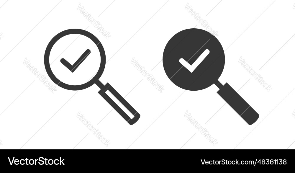Check magnifier glass icon simple graphic Vector Image