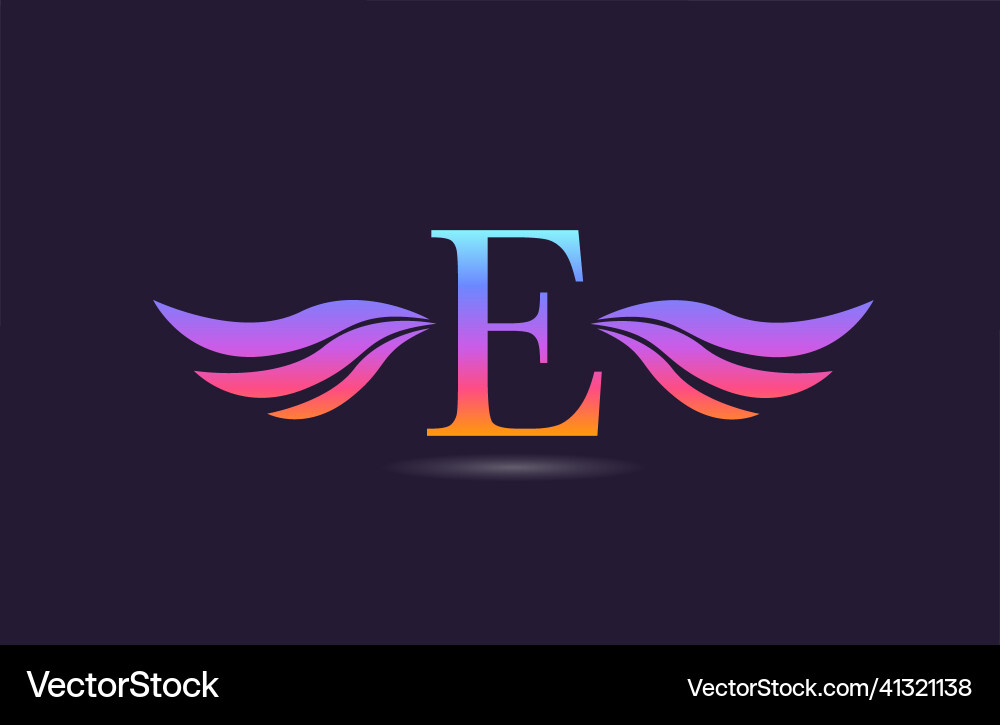 Colorful e alphabet letter logo icon design Vector Image