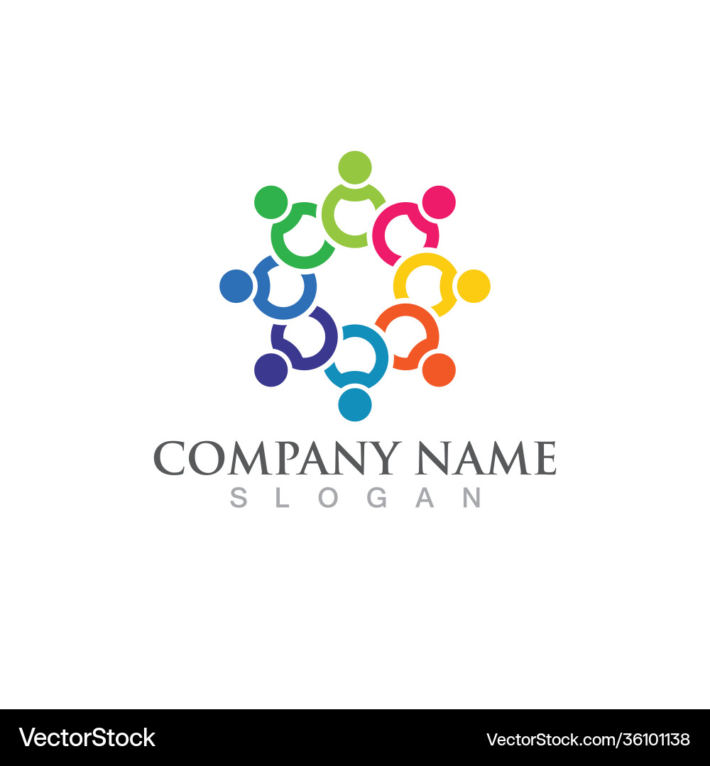 Community logo teamwork and social icon Royalty Free Vector