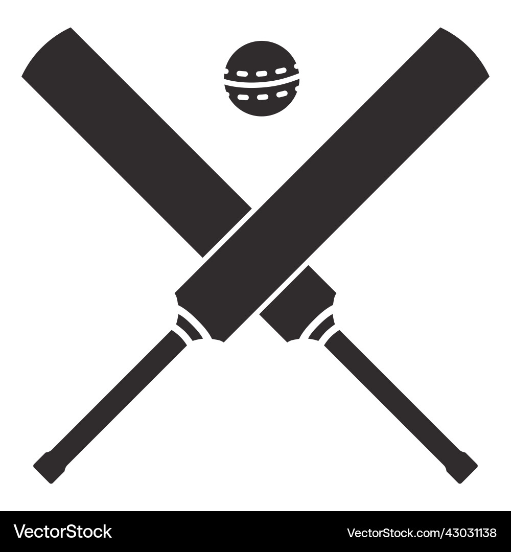 Cricket bats and ball cut out Royalty Free Vector Image