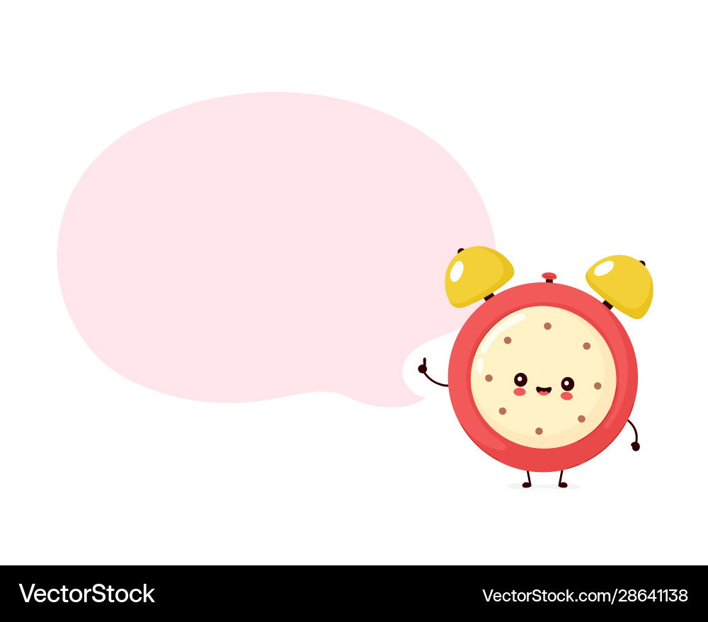 Cute smiling happy alarm time clock Royalty Free Vector