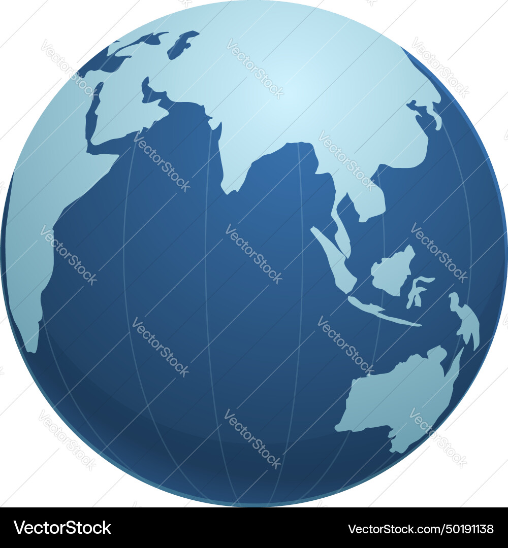 Dark blue planet icon cartoon network ball Vector Image