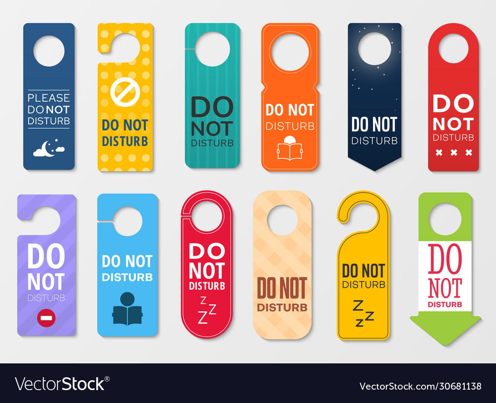 Do Not Disturb Signs Hotel Royalty Free Vector Image