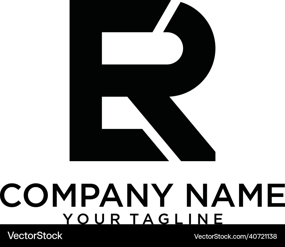 Er or re letter logo design Royalty Free Vector Image