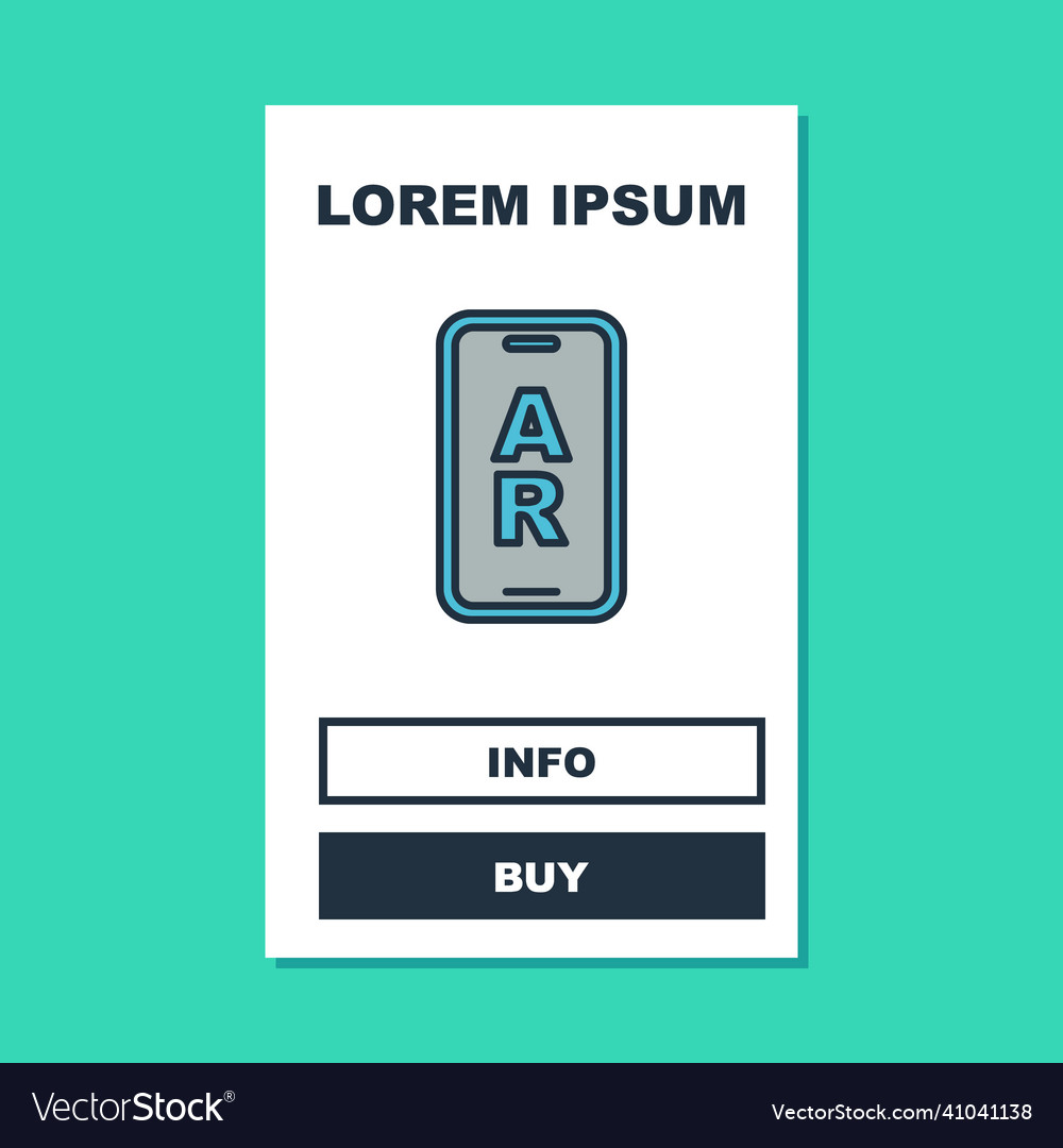 Filled outline augmented reality ar icon isolated Vector Image Filled outline augmented reality ar icon isolated Vector Image