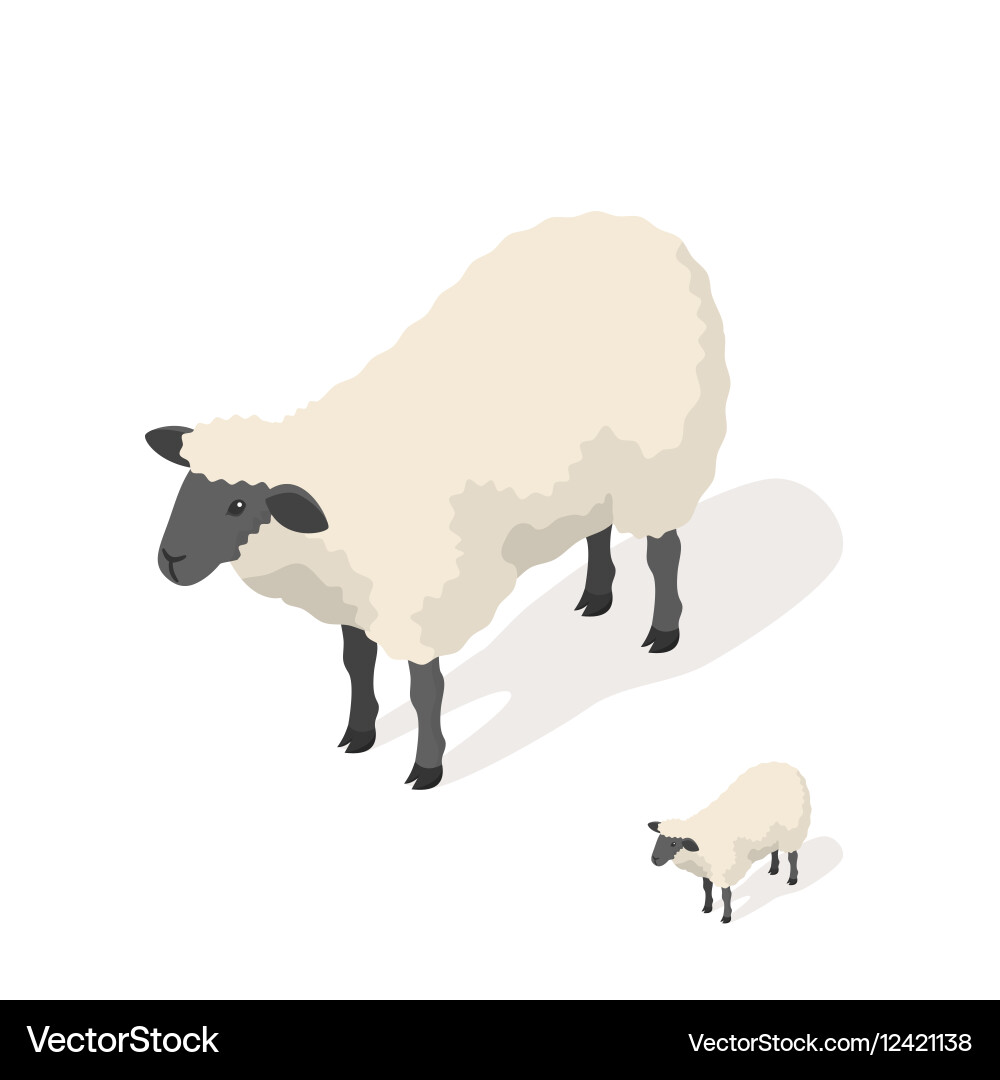 Isometric 3d of sheep Royalty Free Vector Image