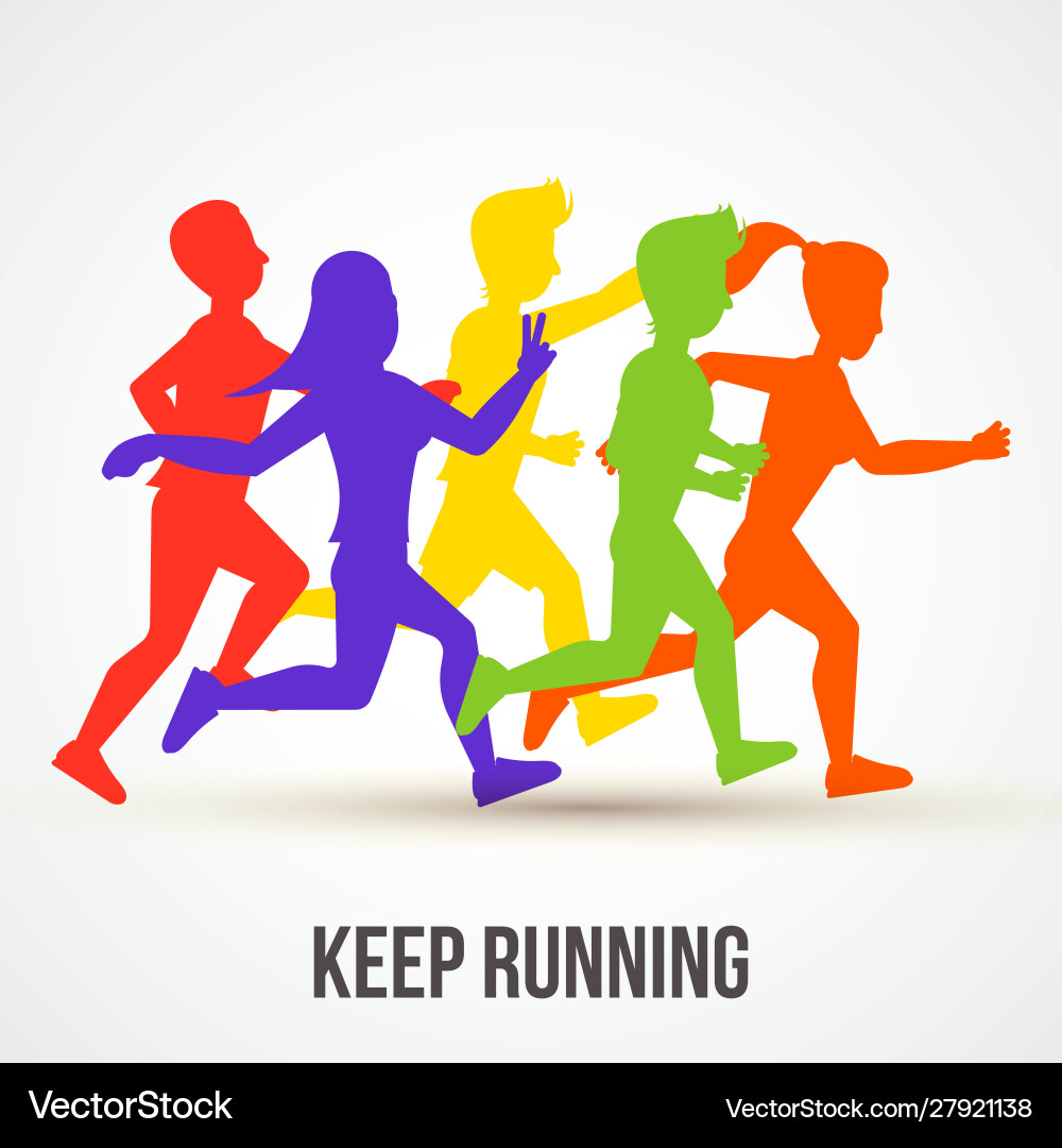 Keep running world health day Royalty Free Vector Image