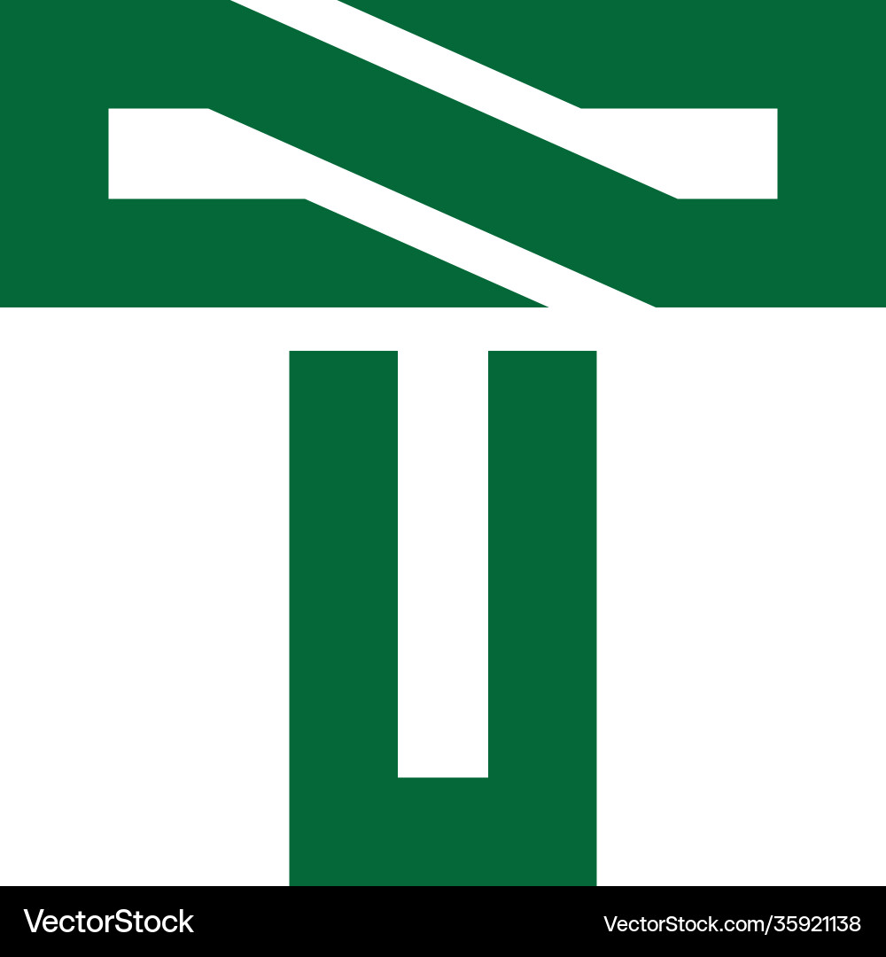 Letter t simple geometric line logo Royalty Free Vector