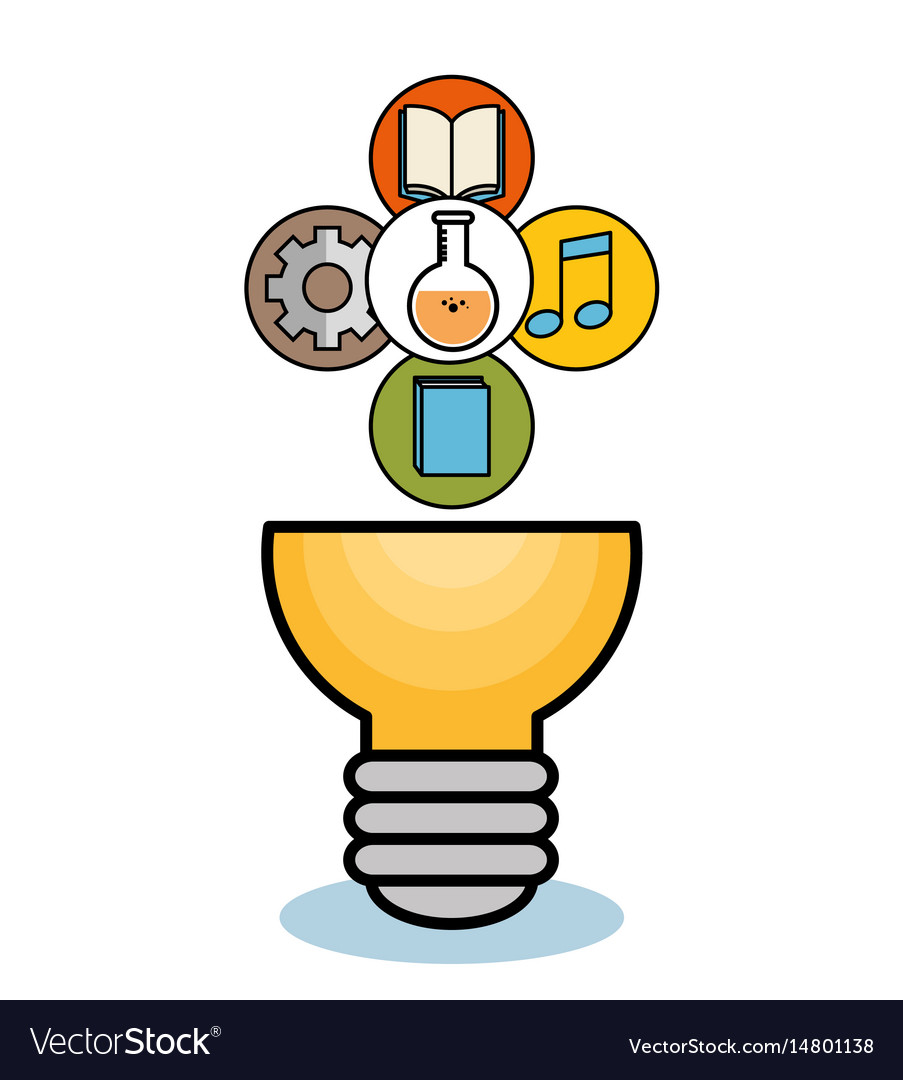 Light bulb and objects design Royalty Free Vector Image