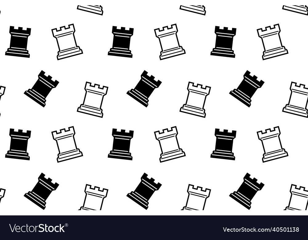 Seamless pattern chess rook Royalty Free Vector Image