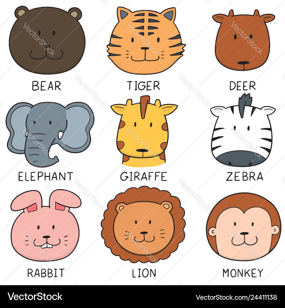 Set of animal Royalty Free Vector Image - VectorStock