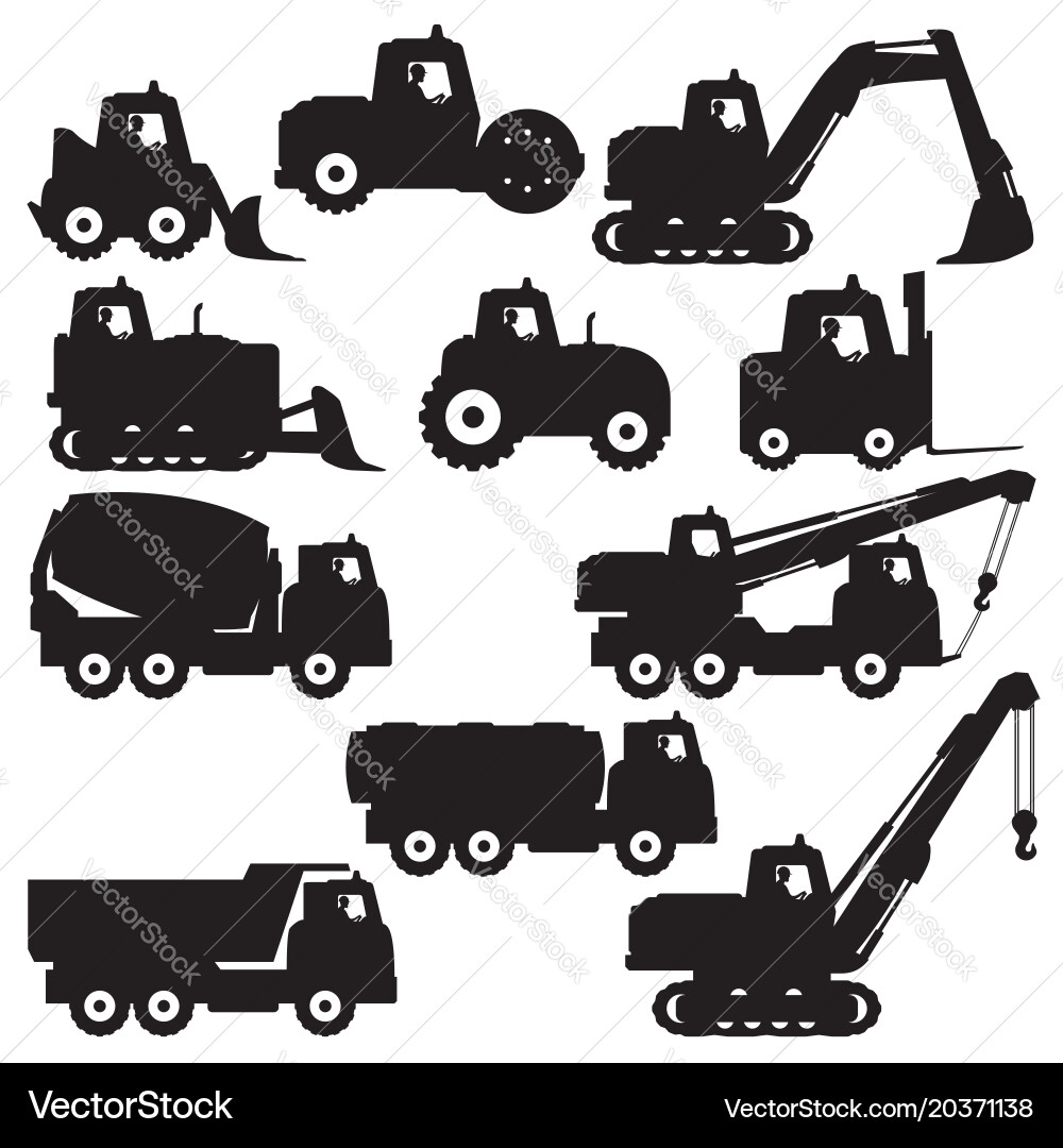 Set of construction machinery Royalty Free Vector Image