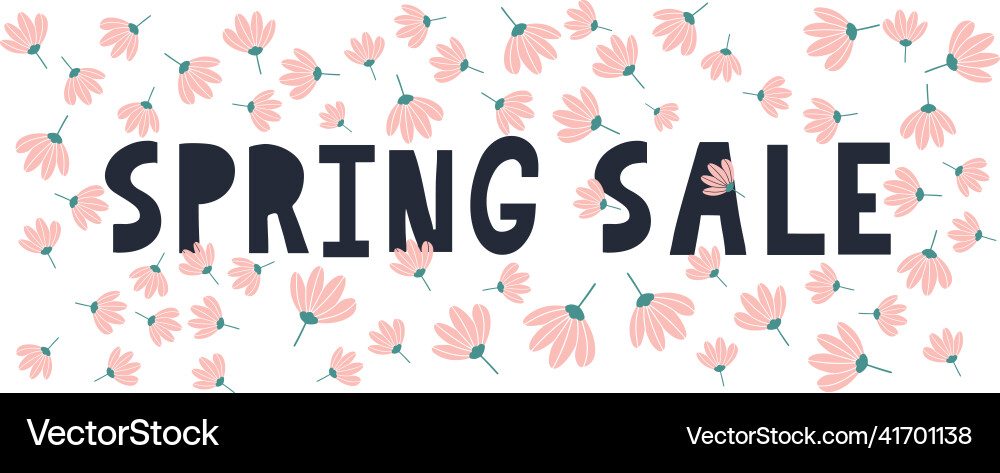 Spring sale typography banner lettering Royalty Free Vector