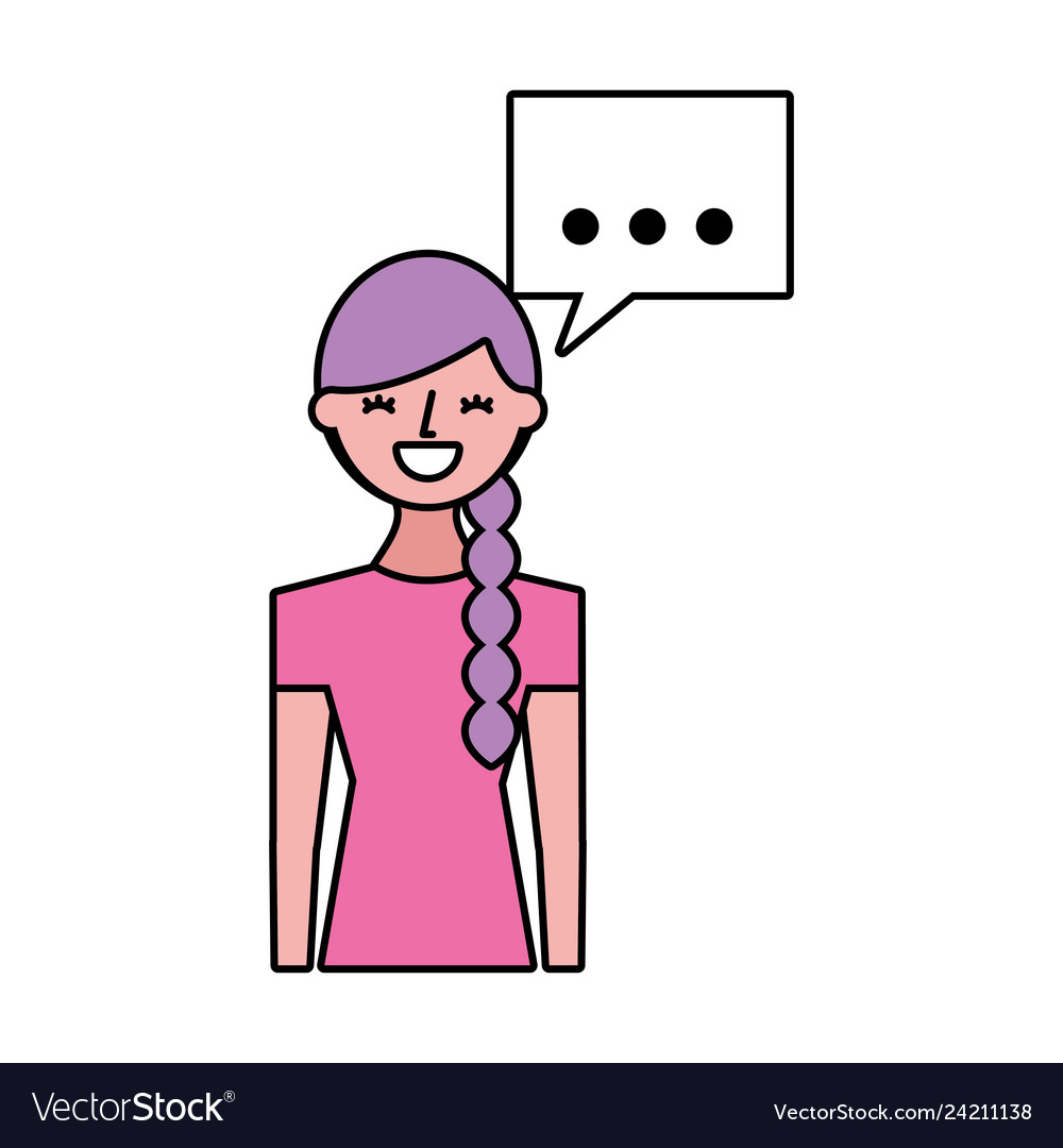 Woman Speech Bubble Royalty Free Vector Image Vectorstock 