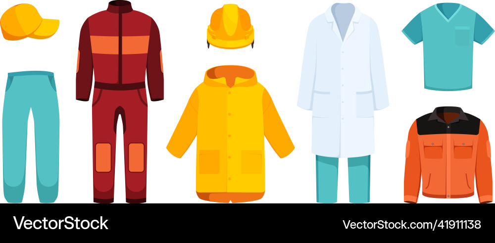 Workwear professional clothes uniformed personal Vector Image