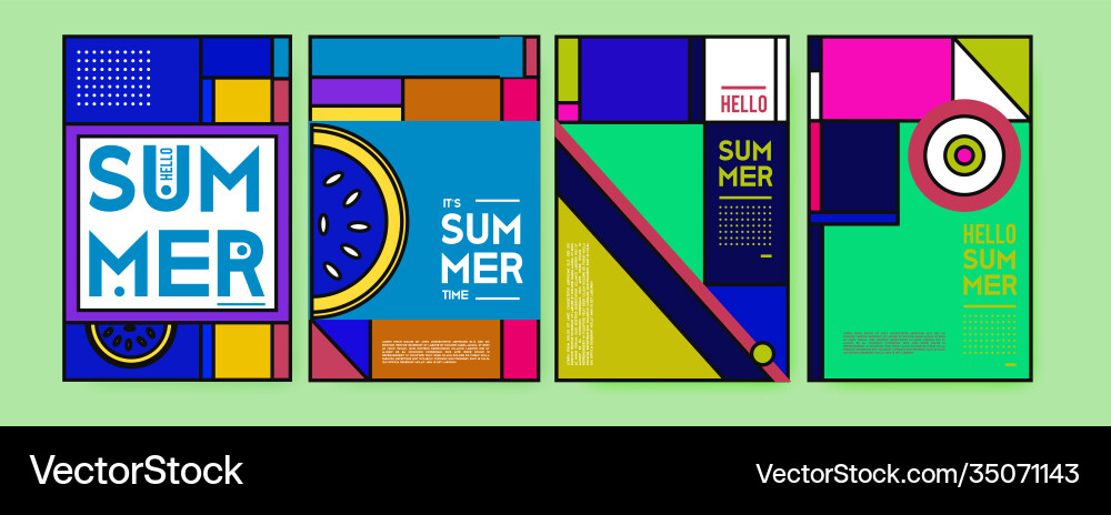 Colorful geometric summer background 2021 Vector Image