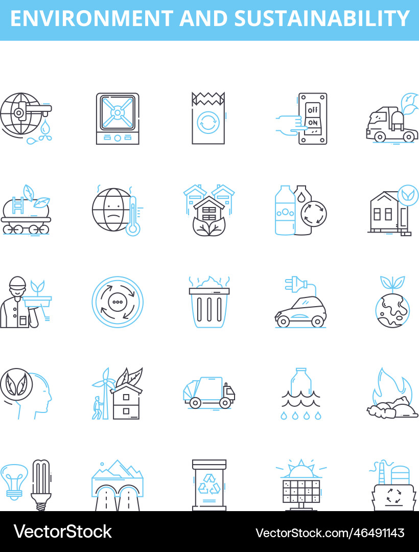 Environment and sustainability line icons Vector Image