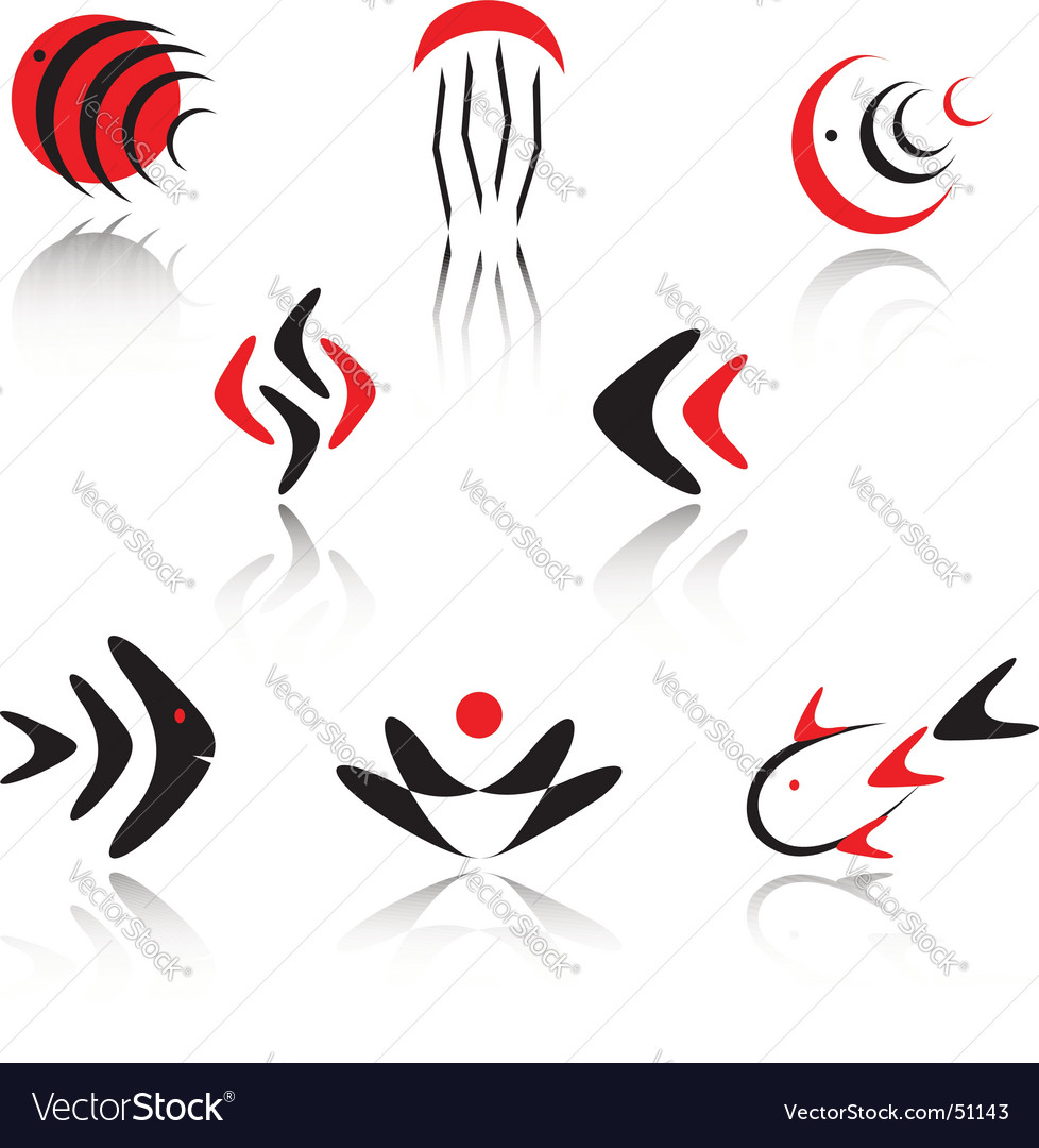 Fish logo design elements Royalty Free Vector Image