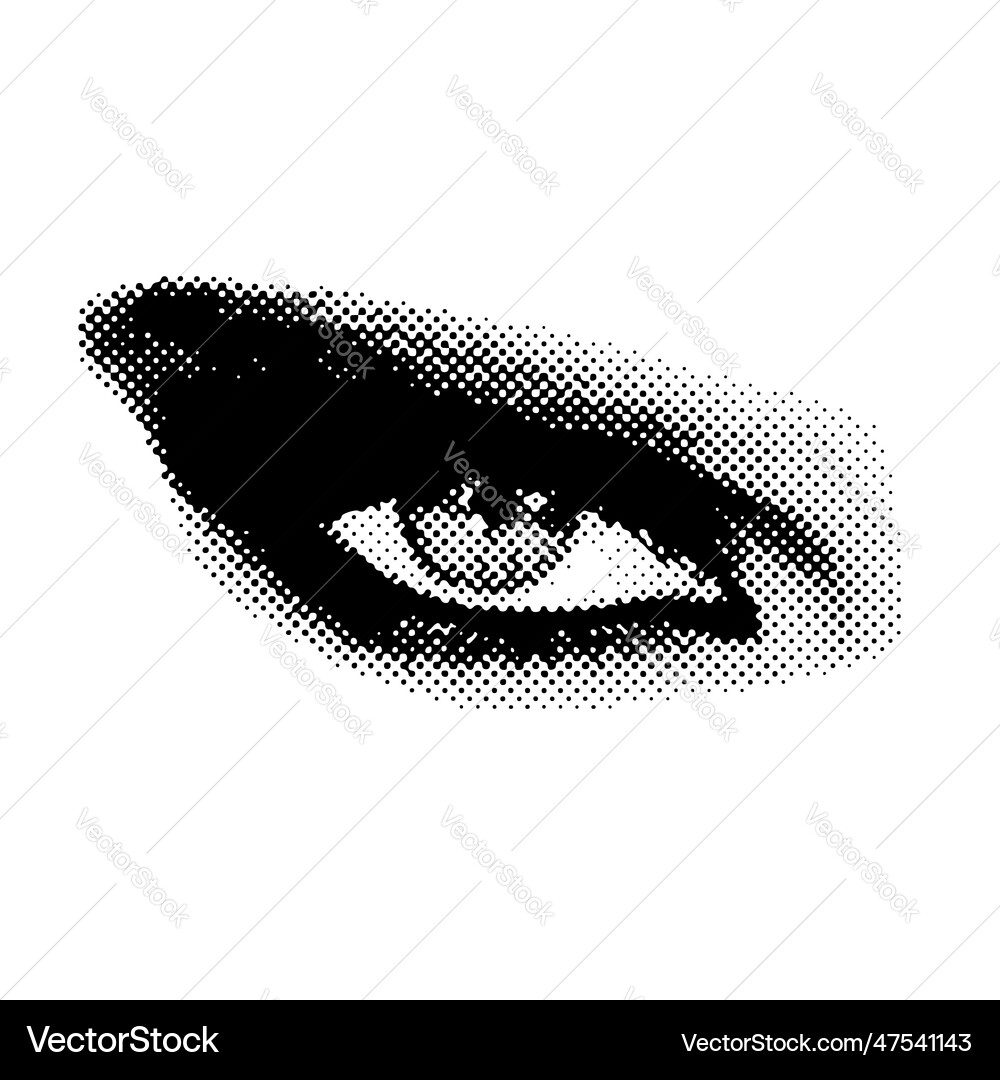 Isolated single halftone human eye female dotted Vector Image