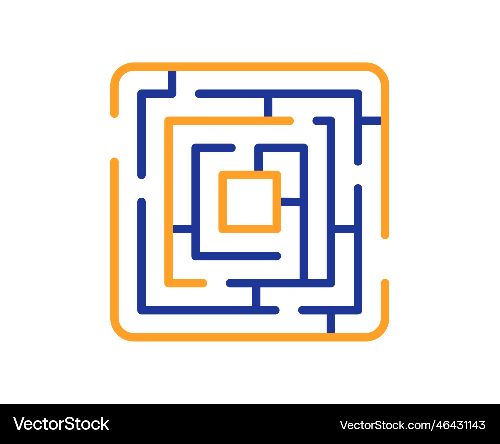Maze line icon labyrinth game sign Royalty Free Vector Image