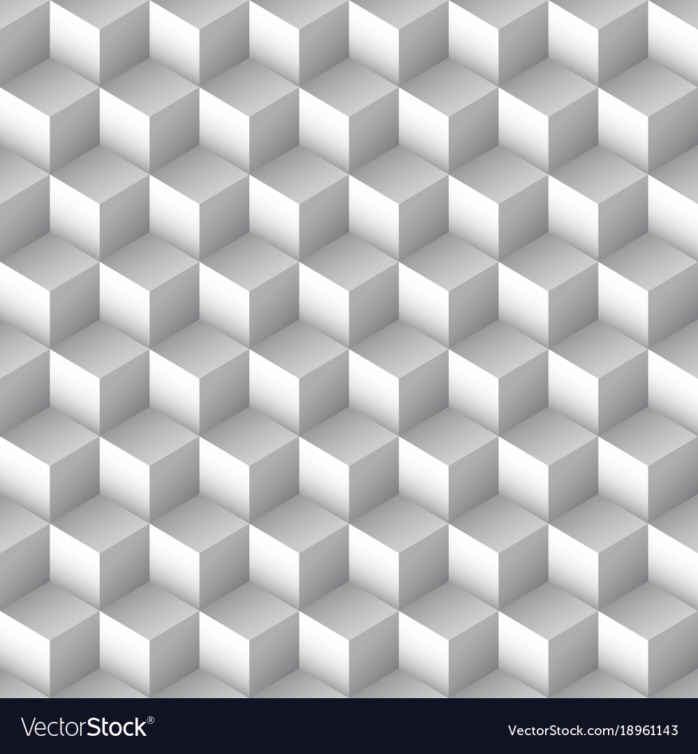 Monochrome cube seamless pattern Royalty Free Vector Image