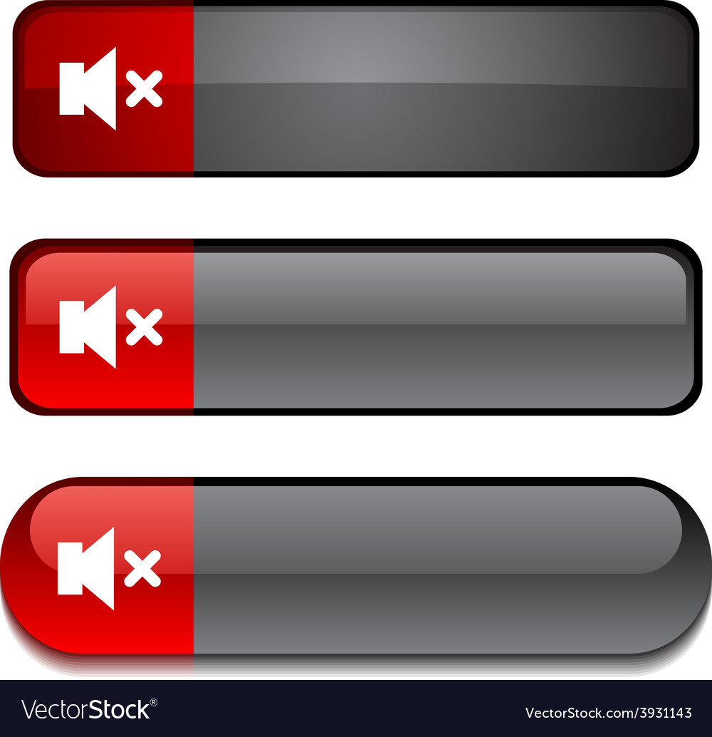 Mute button set Royalty Free Vector Image - VectorStock