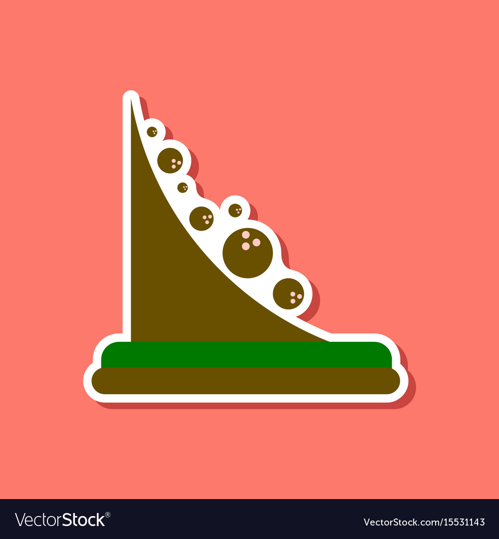 Paper Sticker On Stylish Background Of Mountain Vector Image