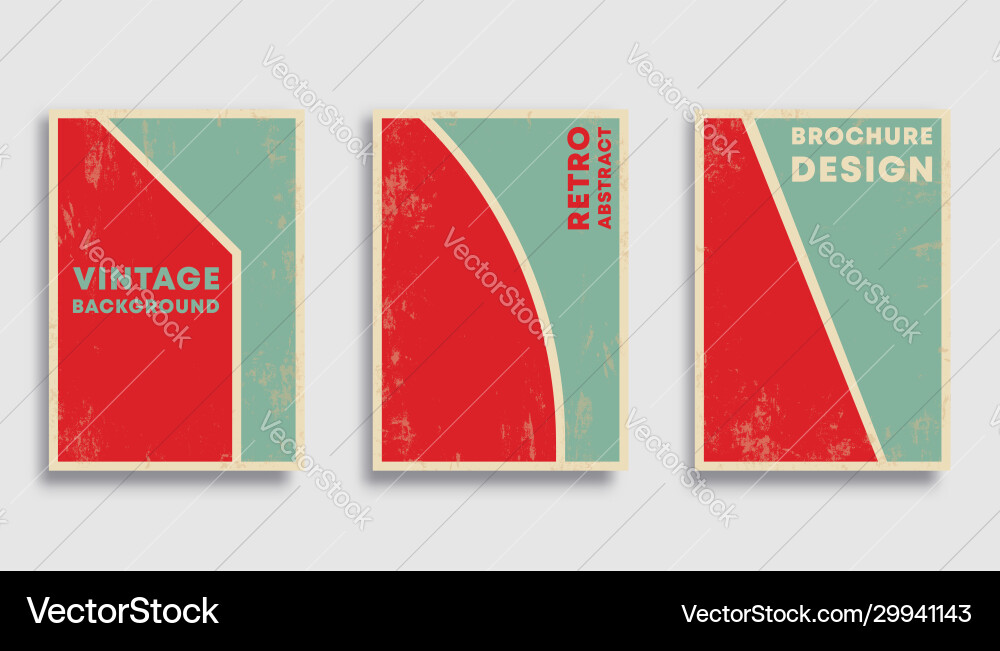 Retro design background set with vintage grunge Vector Image