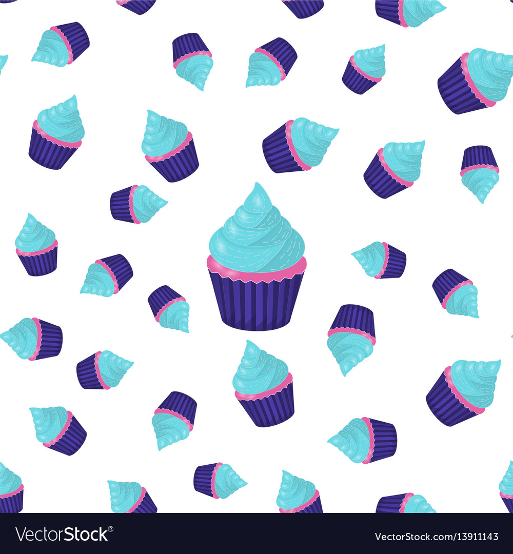Seamless pattern cupcake Royalty Free Vector Image
