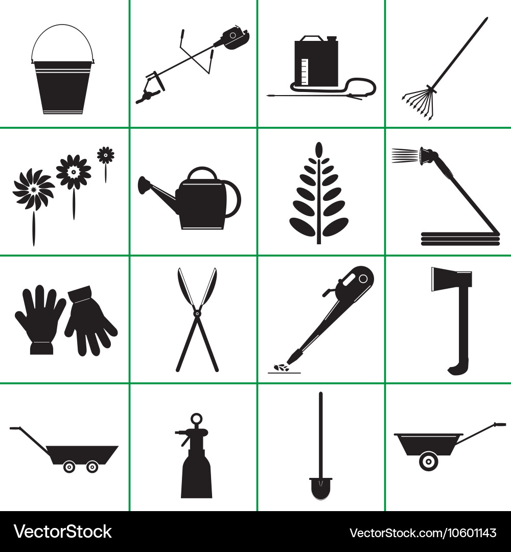 Set icons of garden tools Royalty Free Vector Image