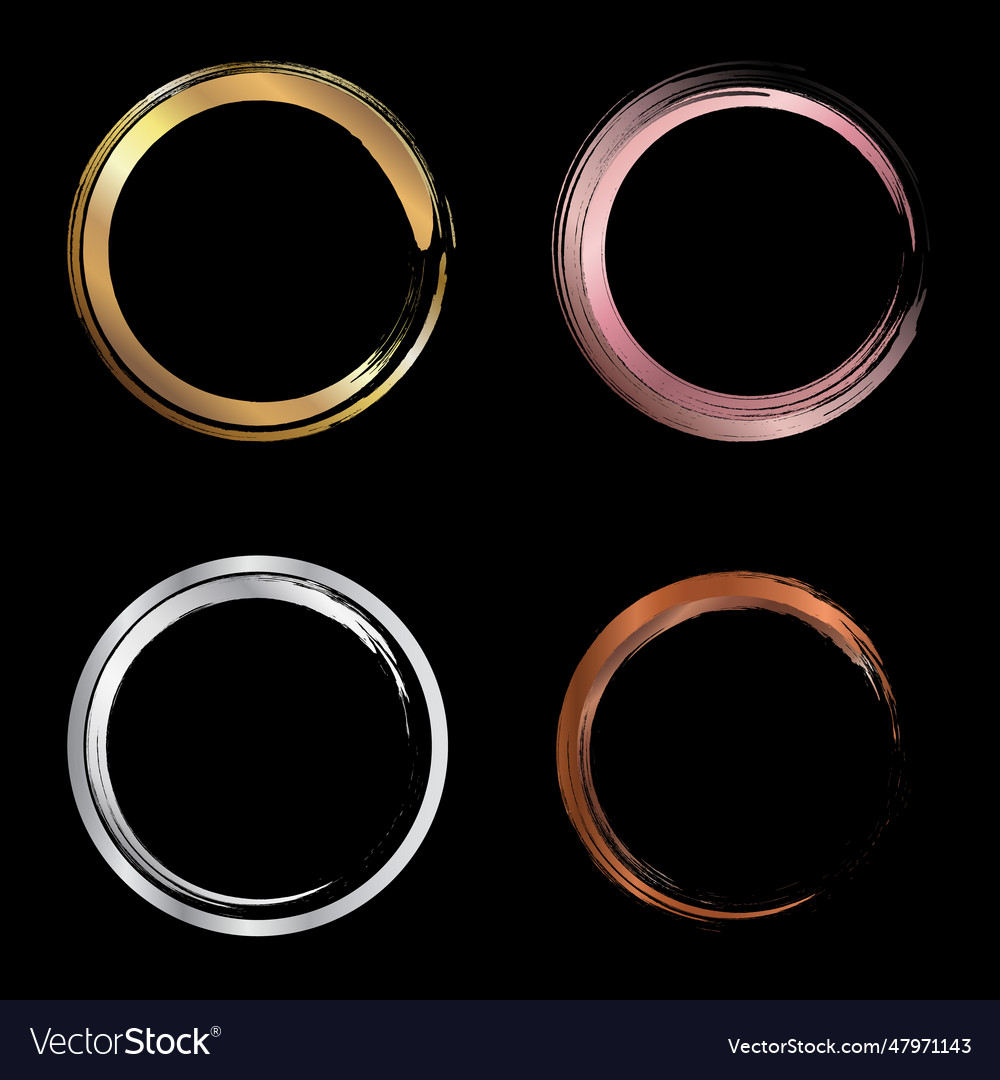 Set of golden pink gold silver copper metallic Vector Image Set of golden pink gold silver copper metallic Vector Image