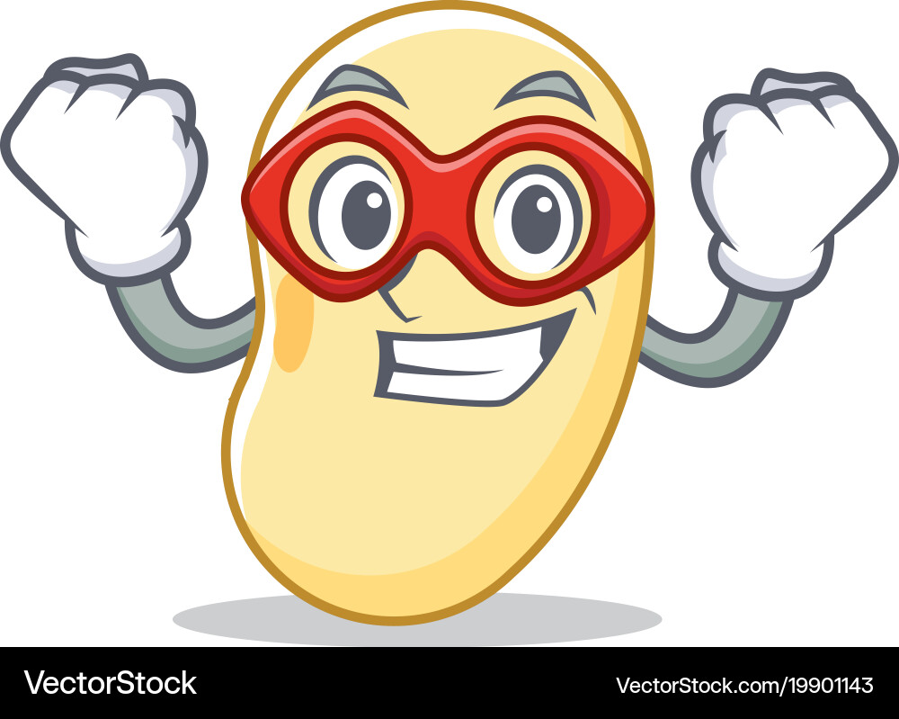 Super hero soy bean character cartoon Royalty Free Vector