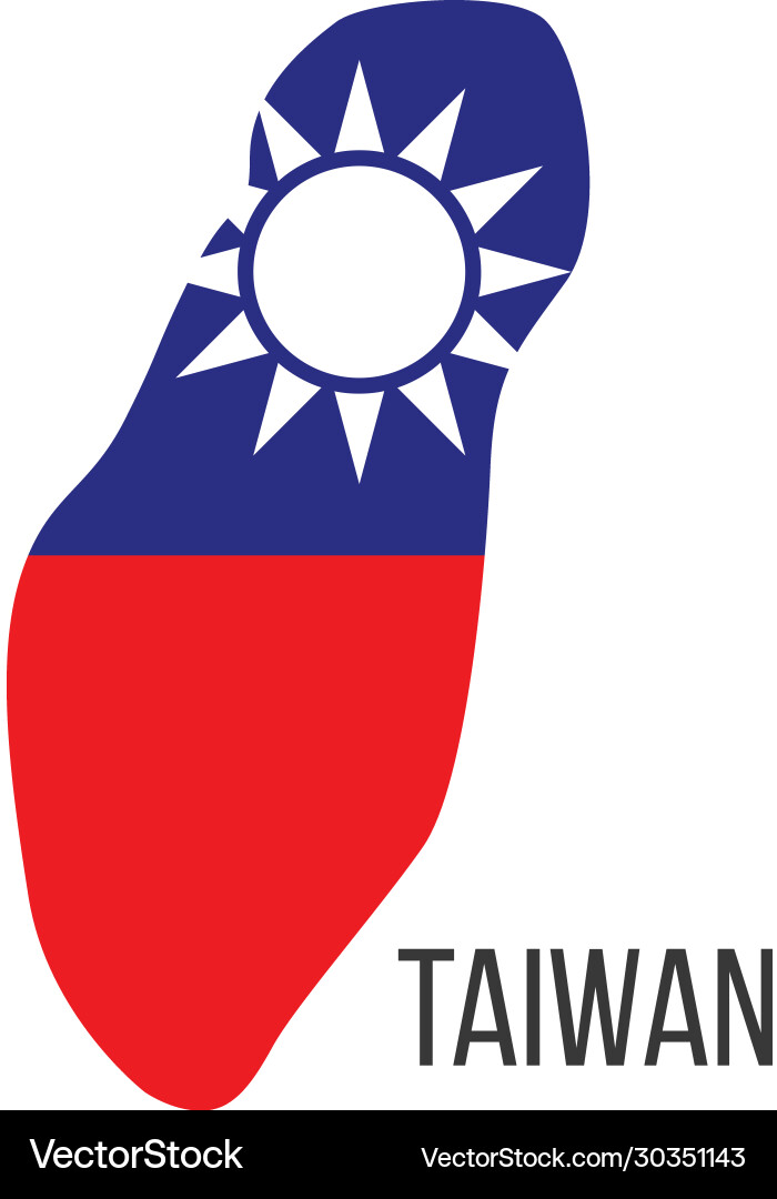 Taiwan flag map the country Royalty Free Vector Image