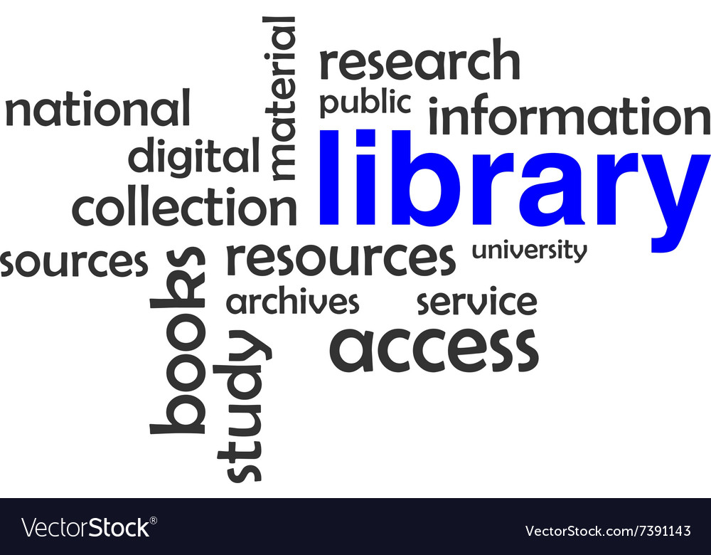 Word cloud library Royalty Free Vector Image - VectorStock