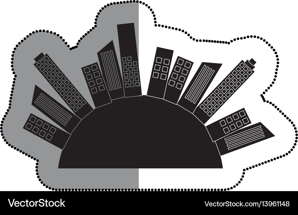 Cityscape buildings isolated icon Royalty Free Vector Image
