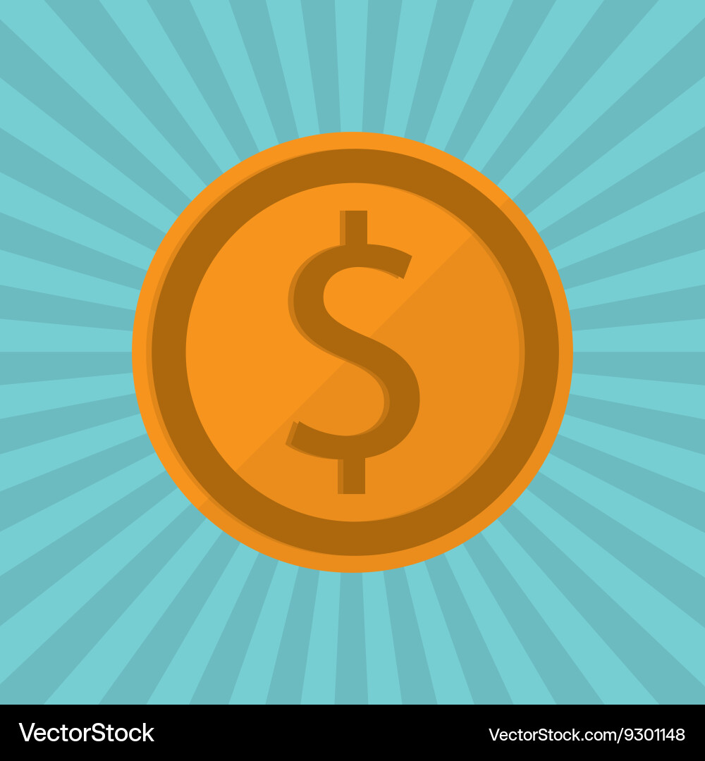 Coin design financial item colorful Royalty Free Vector