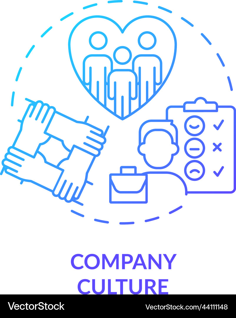 Company culture blue gradient concept icon Vector Image