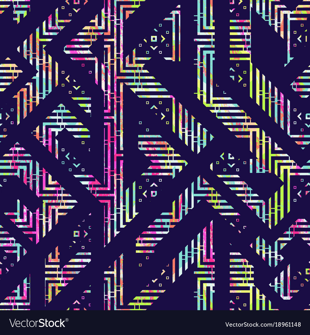 Grunge geometric seamless pattern Royalty Free Vector Image