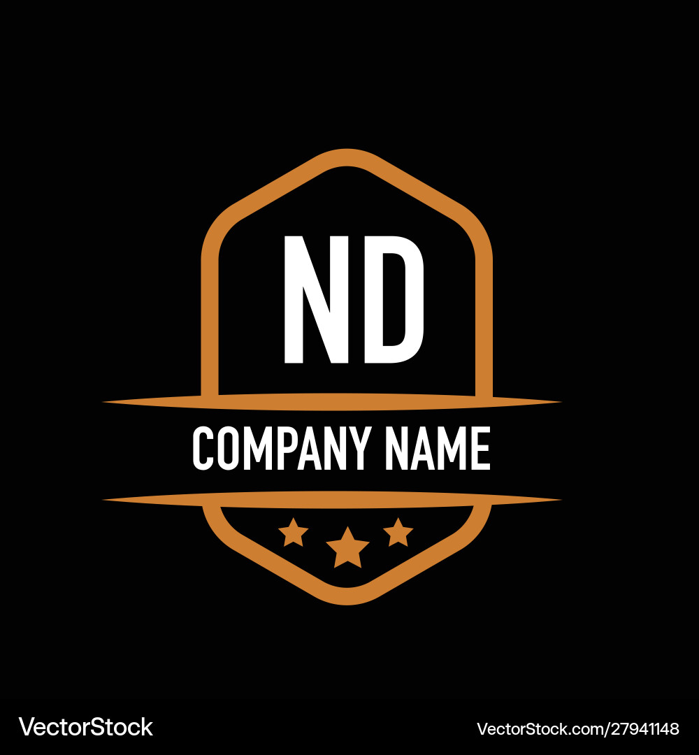 Initial letter nd vintage logo concept graphic Vector Image