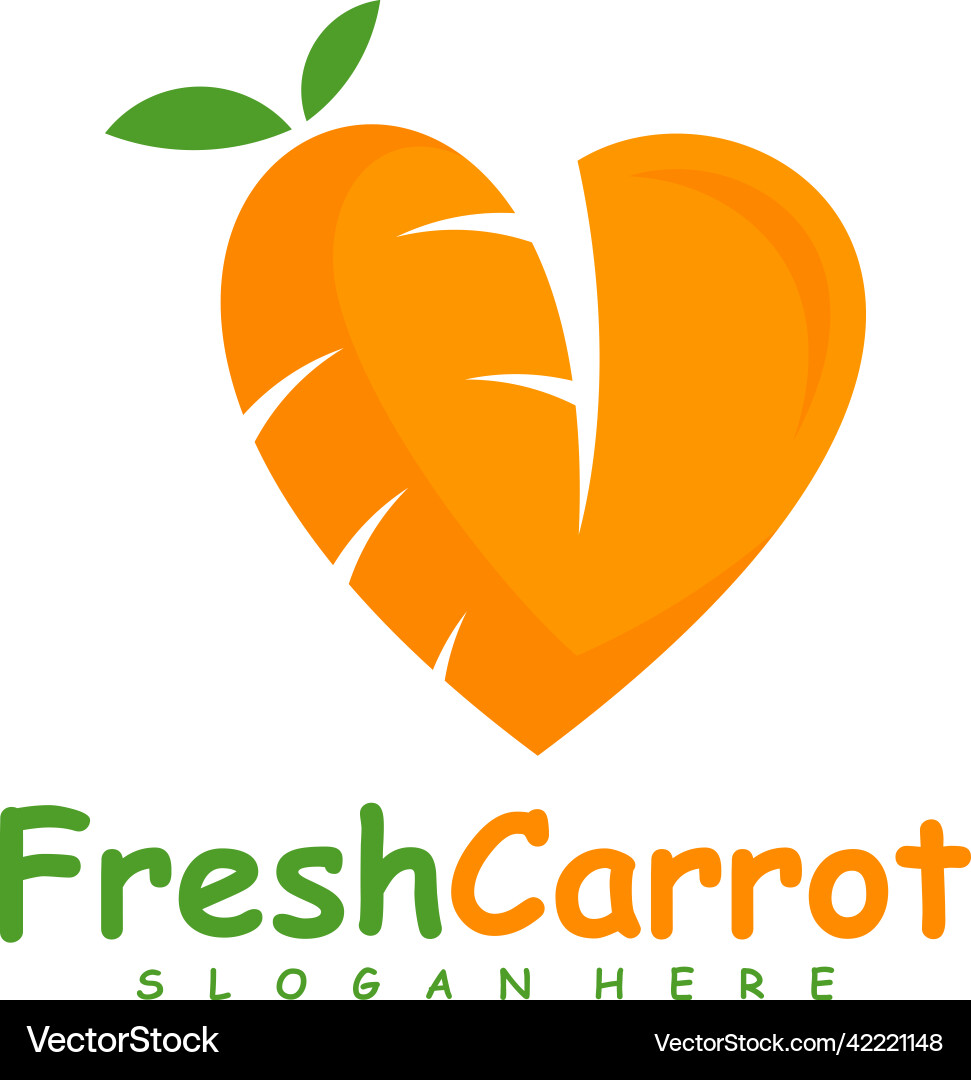 Love carrot logo design creative carrot logo Vector Image